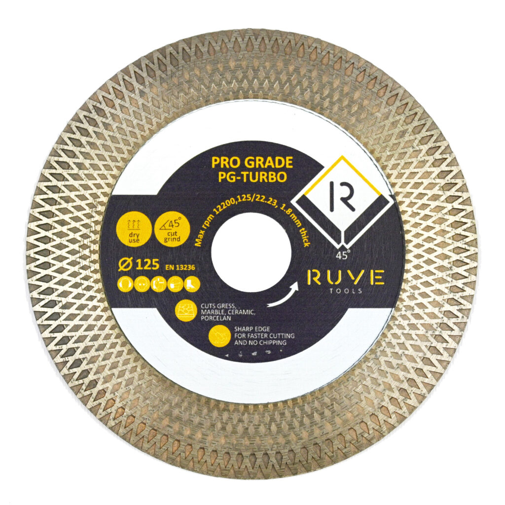 ДИАМАНТЕН ДИСК ЗА РЯЗАНЕ И ШЛАЙФАНЕ ПОД 45 ГРАДУСА RUVE PRO GRADE PG ...